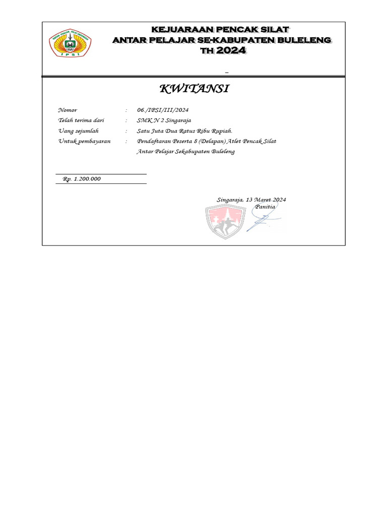 Kwitansi SMK 2 SGR | PDF