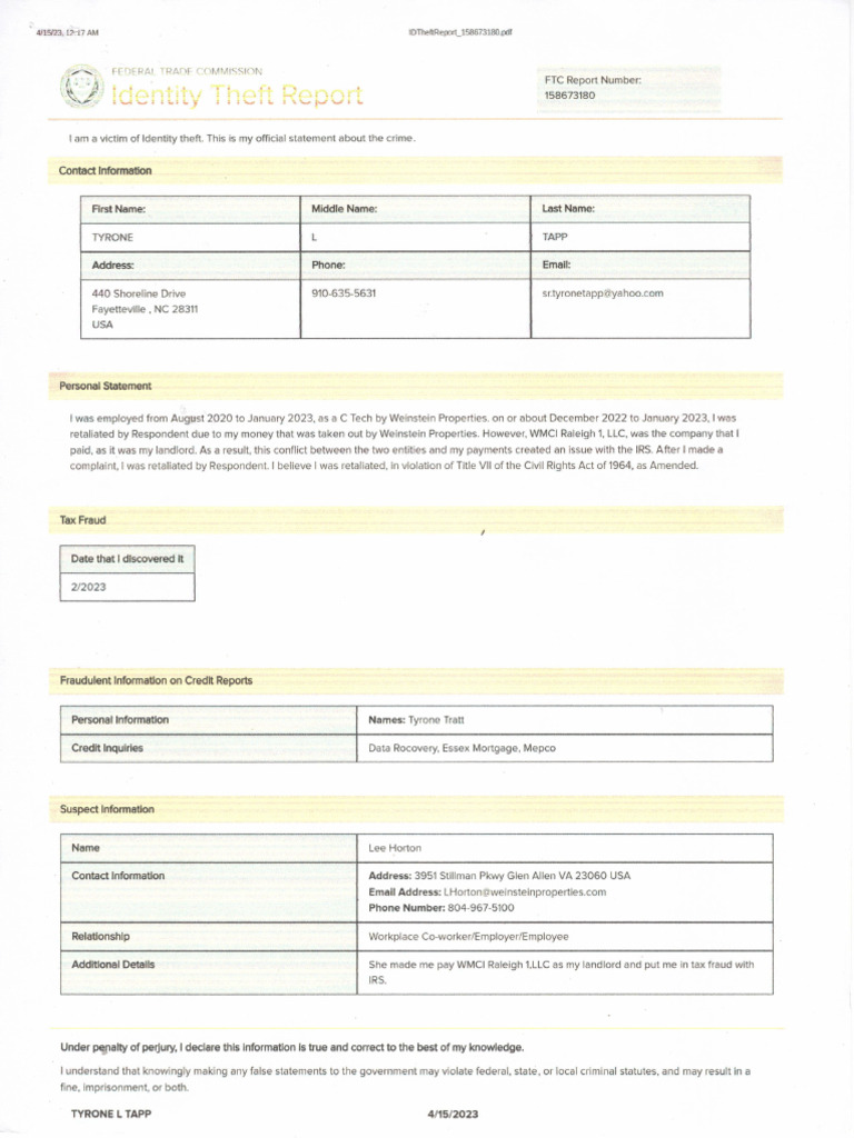 FTC Weinstein Report | PDF