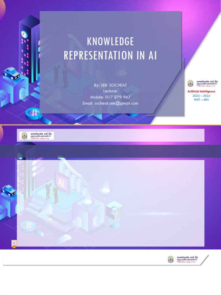 W06 - Knowledge Representation in AI | PDF | Knowledge Representation And Reasoning | Logic