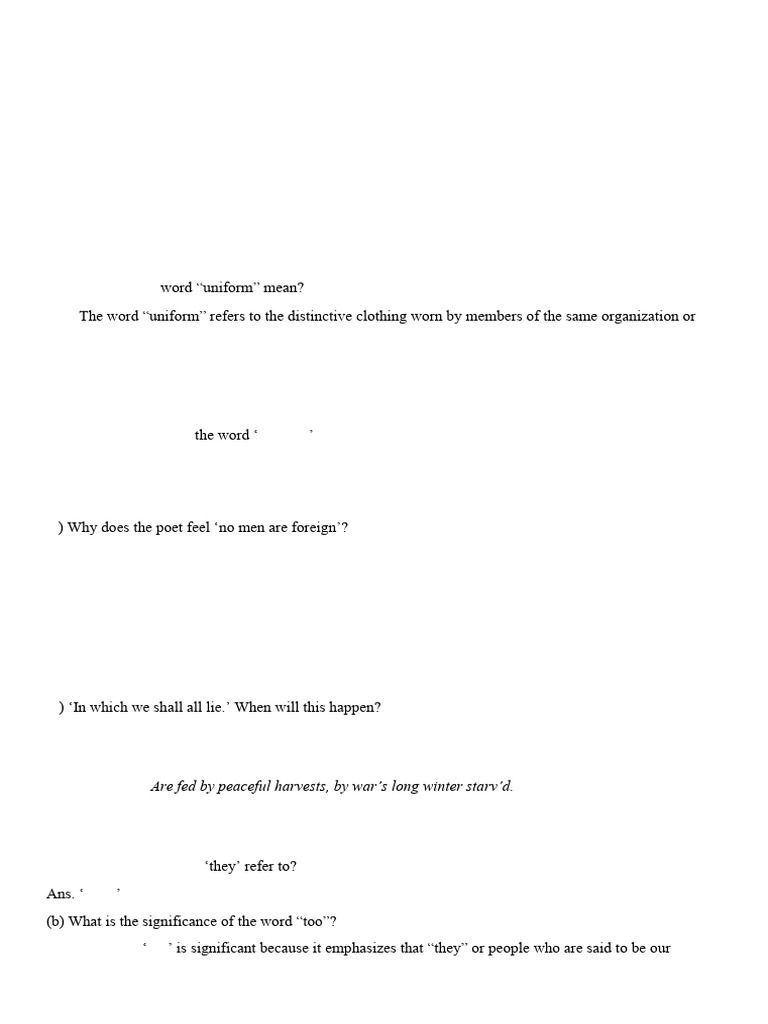 No Men Are Foreign: Extract Q&A | PDF | Harvest