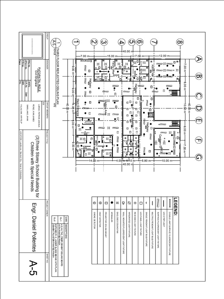 Third Floor Ceiling Plan for School | PDF | Fluorescent Lamp ...