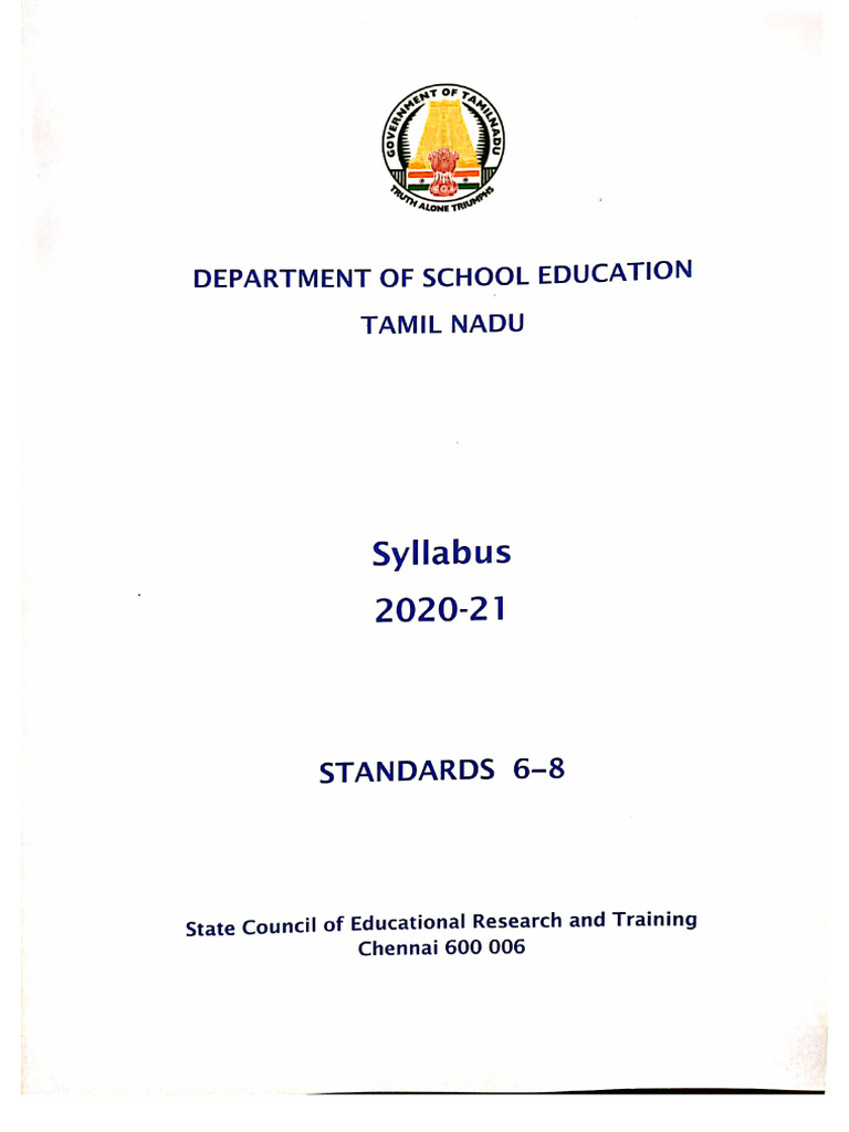 6th Standard Science - New Reduced Syllabus 2020 - 2021 - English ...