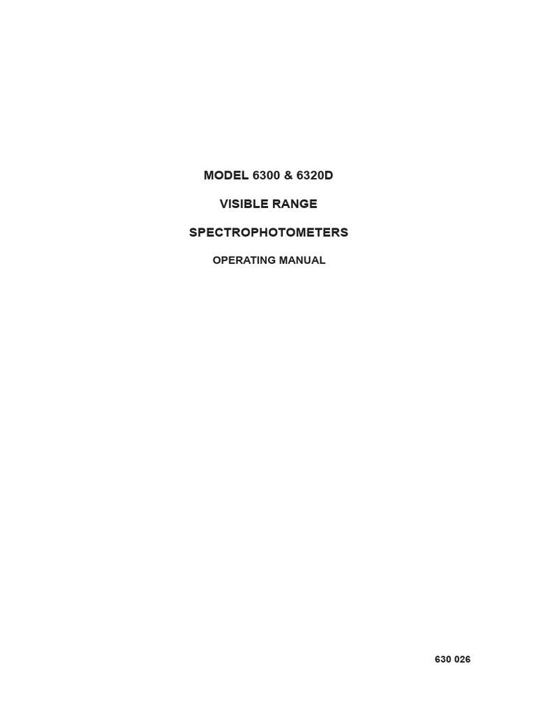 Jenway 6300 & 6320D Manual | PDF | Spectrophotometry | Optics