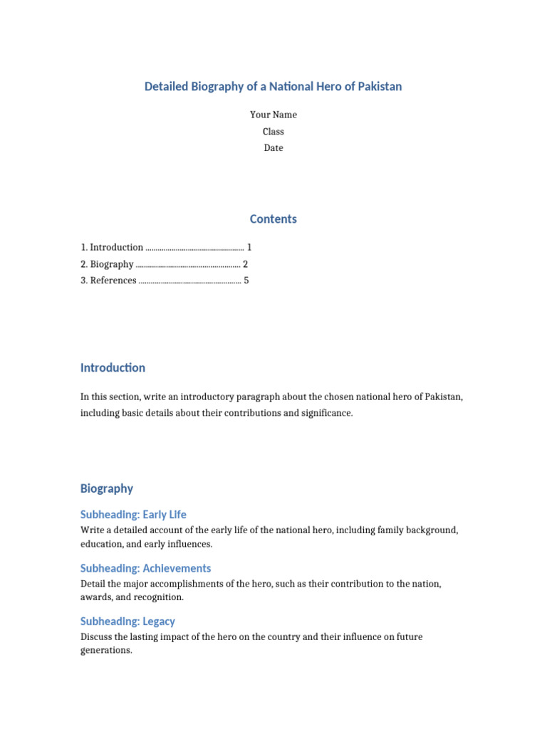 Detailed_Biography_YourName | PDF