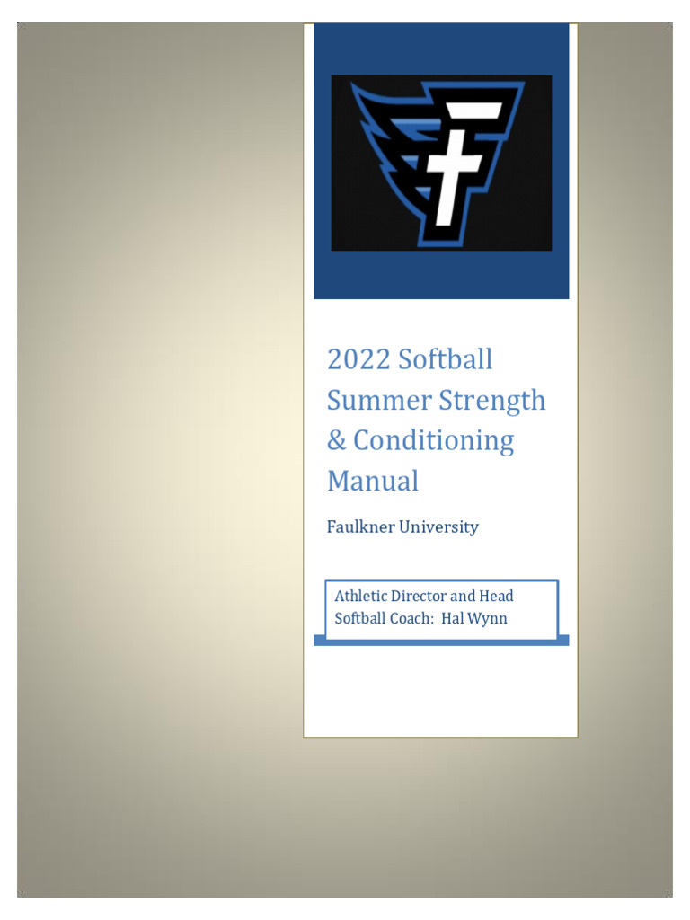 Faulkner Softball Summer Conditioning Guide | PDF | Anatomical Terms Of ...