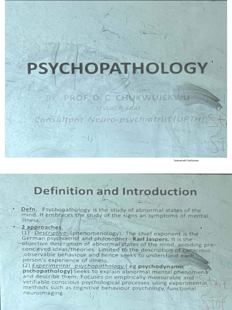 PSYCHOPATHOLOGY-1 | PDF