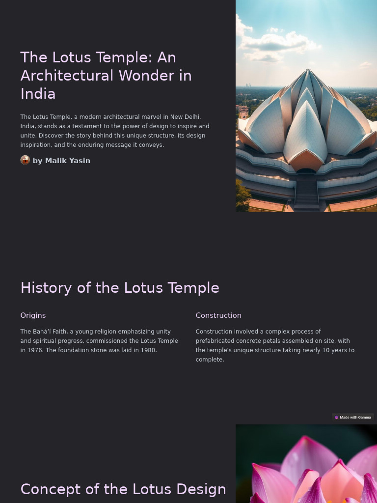 Lotus Temple: Design and Significance | PDF | Temple | Sustainable Design