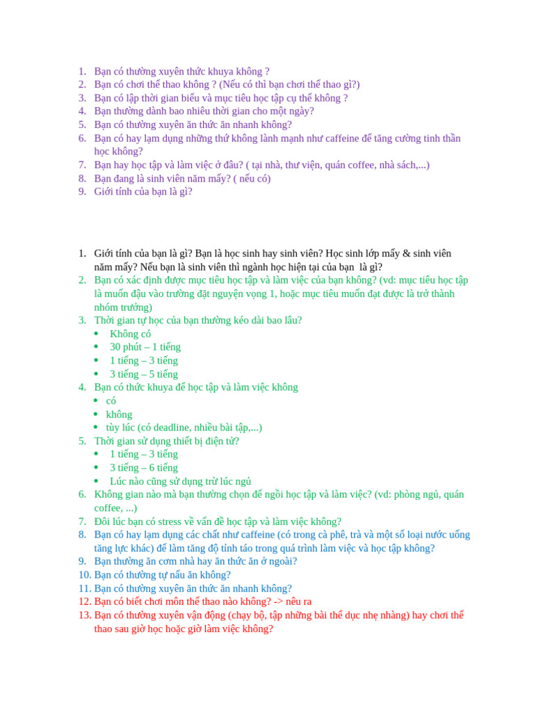 câu hỏi gg form | PDF