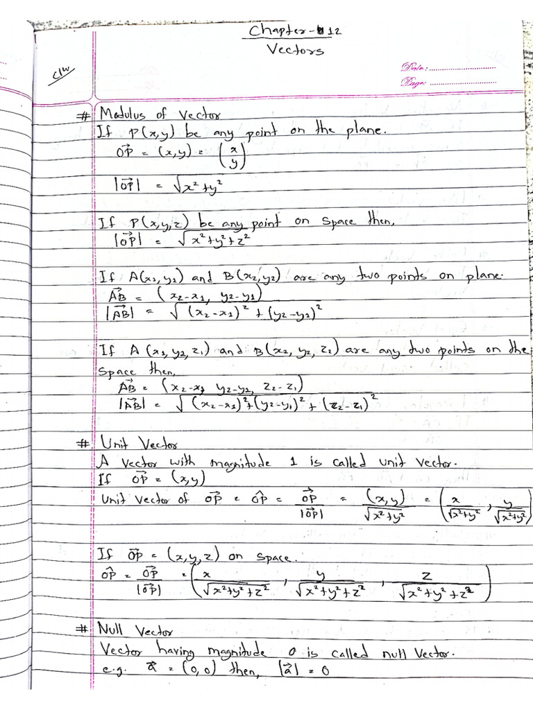 Class 11 Vectors Ex-12.1 | PDF