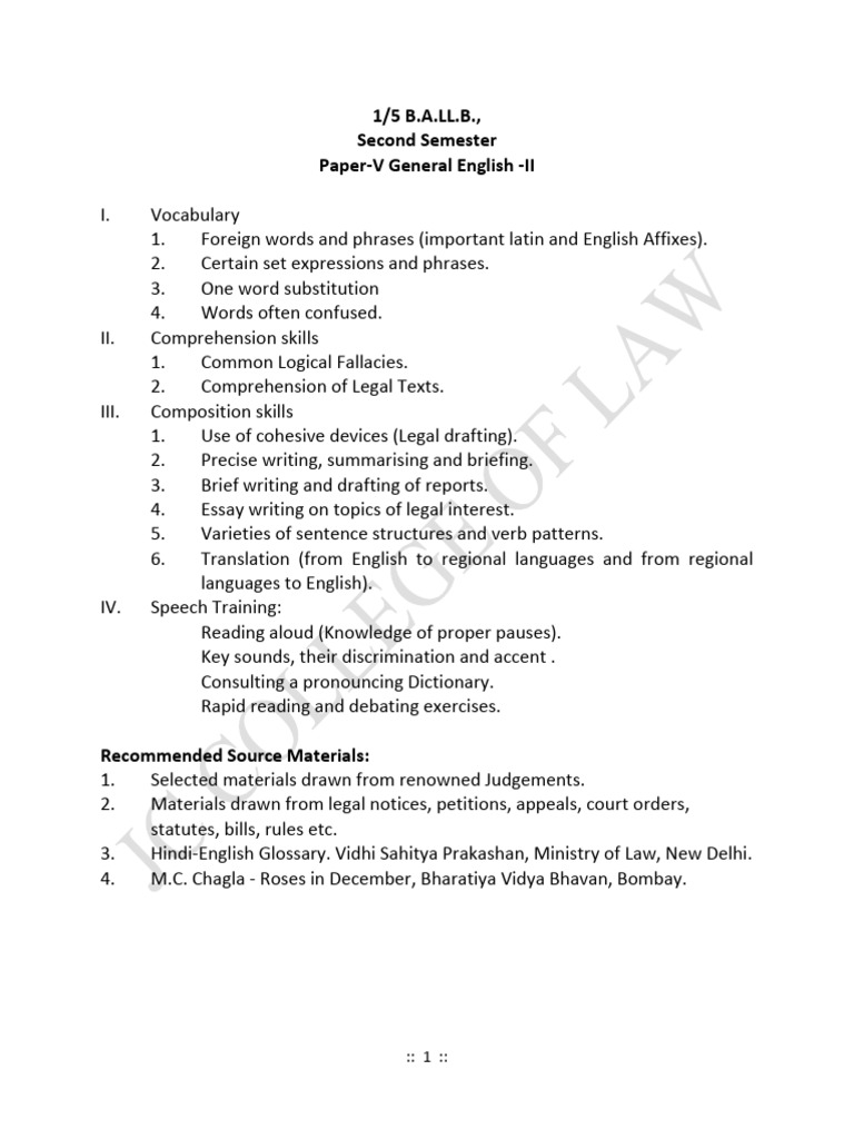 5Y-II_Semester-11 (1) | PDF | English Language