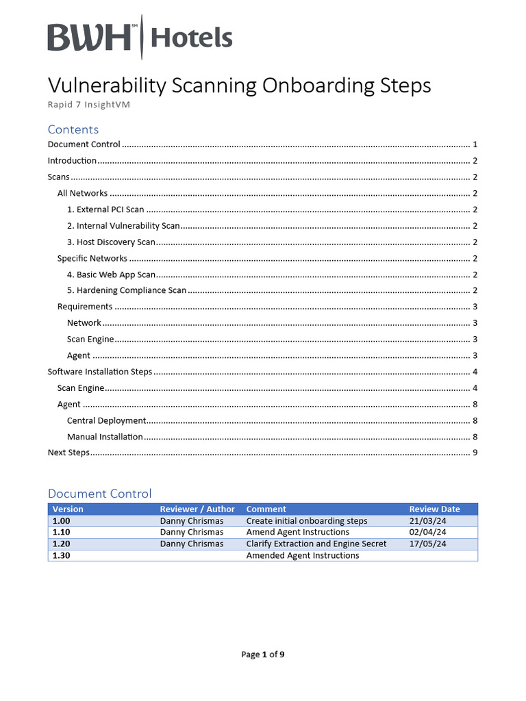 Vulnerability Scanning Onboarding Steps - Rapid7 | PDF | Computer ...