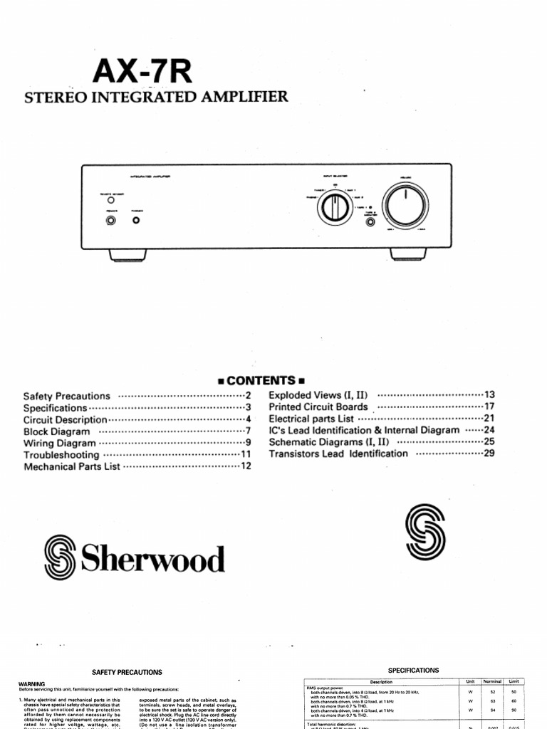 Hfe Sherwood Ax-7r Service En | PDF