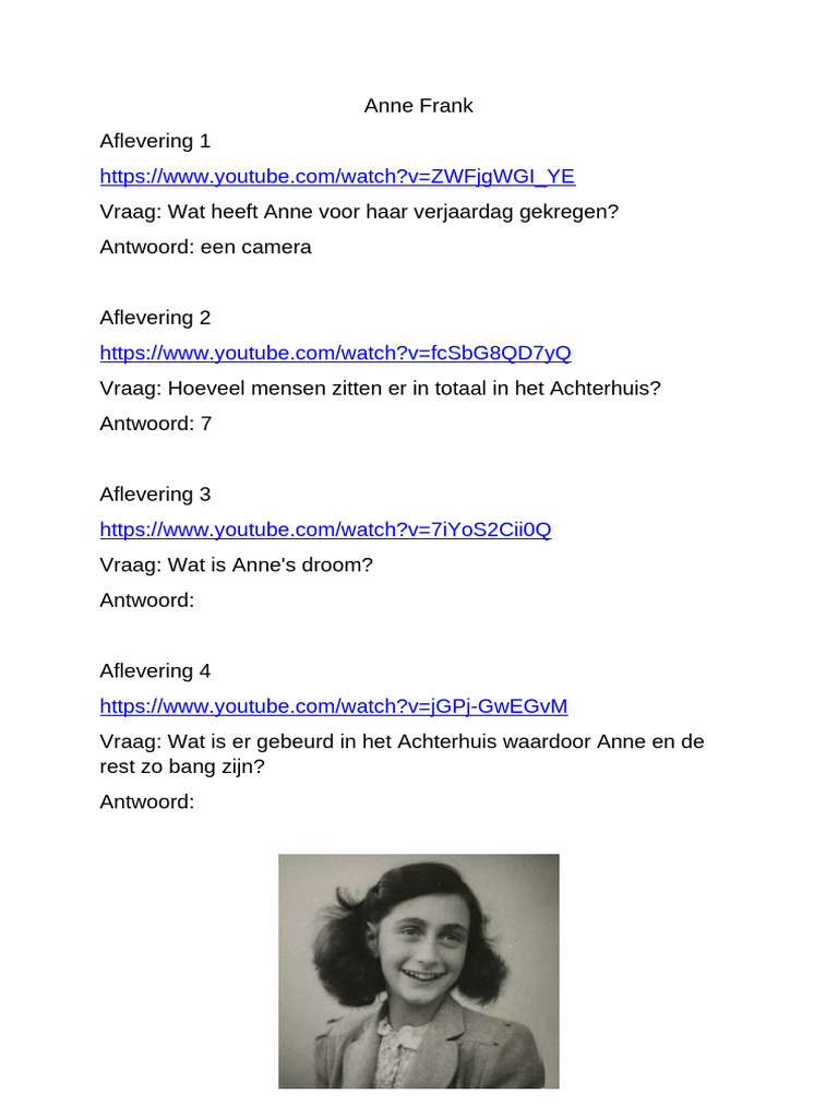 Jarno Bakker - Anne Frank | PDF