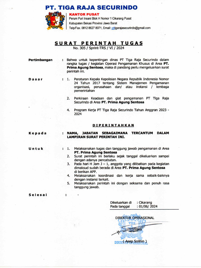 Sprint PT Prima Agung Sentosa | PDF