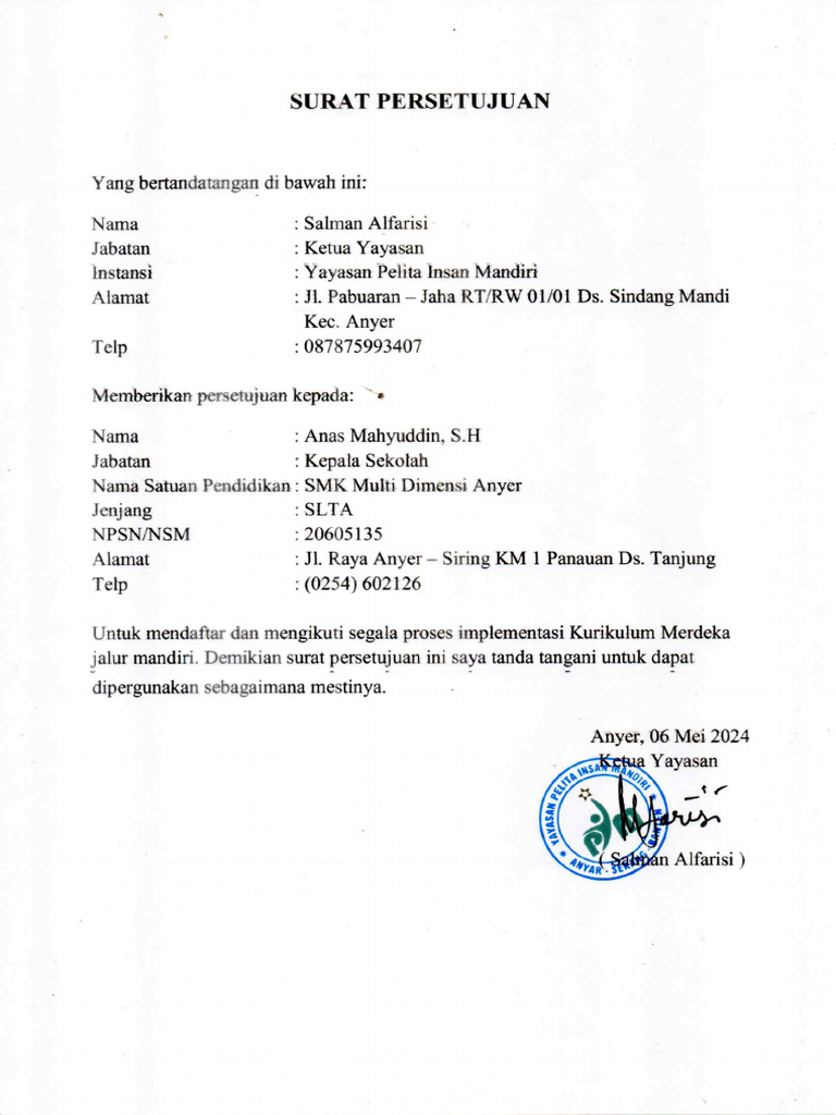 Surat Pernyataan PMM | PDF