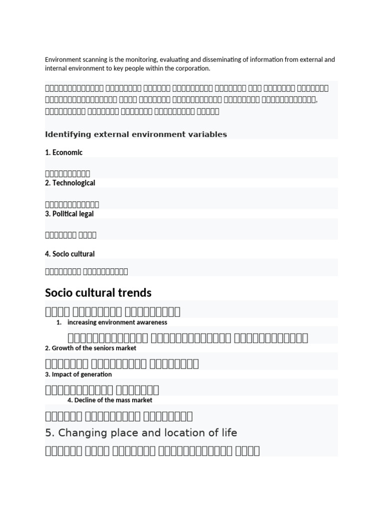 Environment Scanning Is The Monitoring | PDF