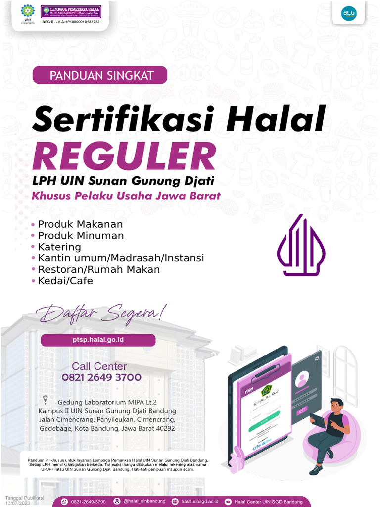 Panduan Sertifikasi Halal Reguler LPH UIN SDG Bandung | PDF