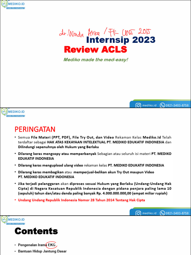 Persiapan Internsip - Review ACLS 2023 | PDF