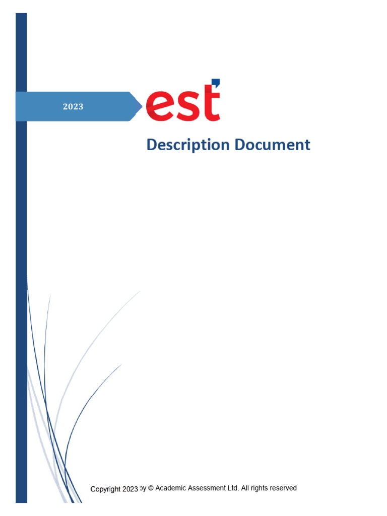 EST DescriptionDocument | PDF | Chemistry | Multiple Choice