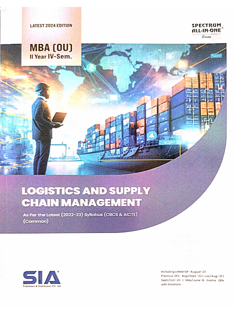LASCM Mba4th Sem (Logistics and Supply Chain Management) Full Sia Material PDF - Rt. | PDF