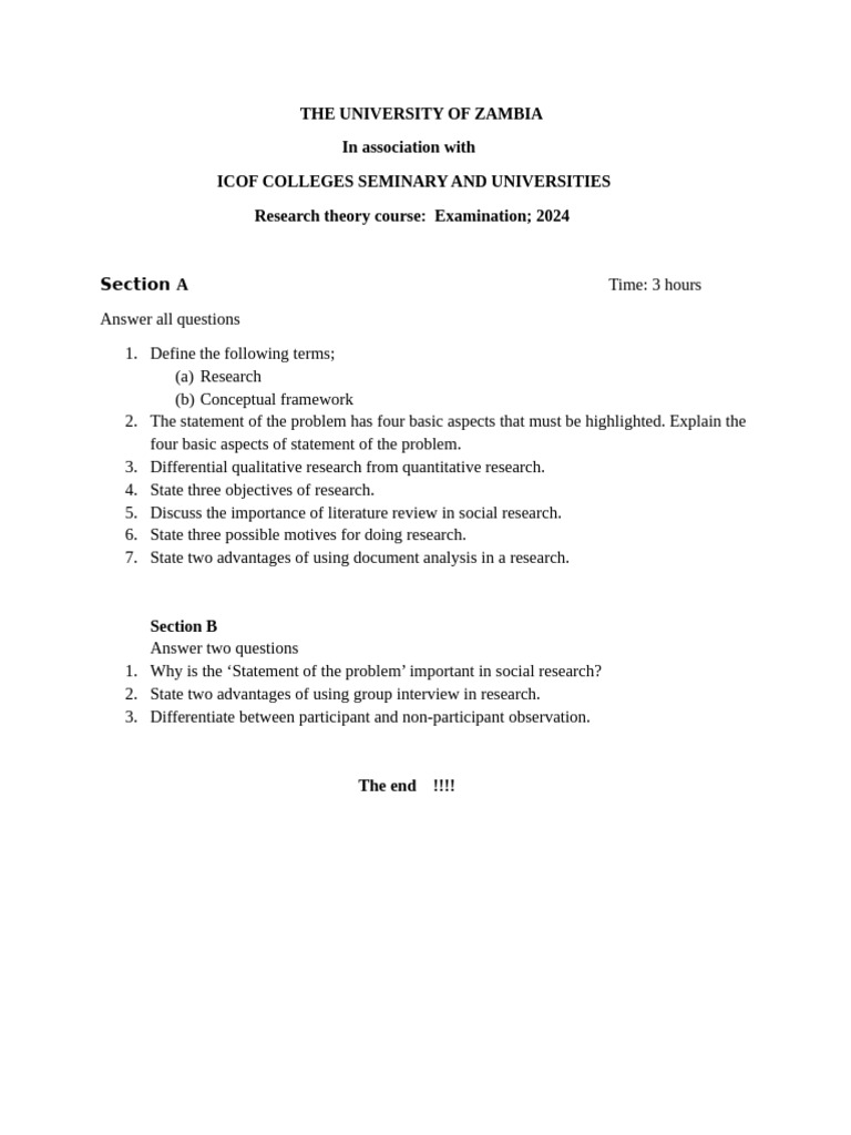 Research Theory Exam Guide 2024 | PDF