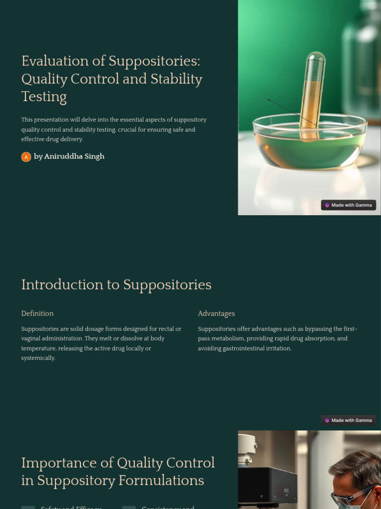 Suppository Quality & Stability Guide | PDF | Pharmaceutical ...