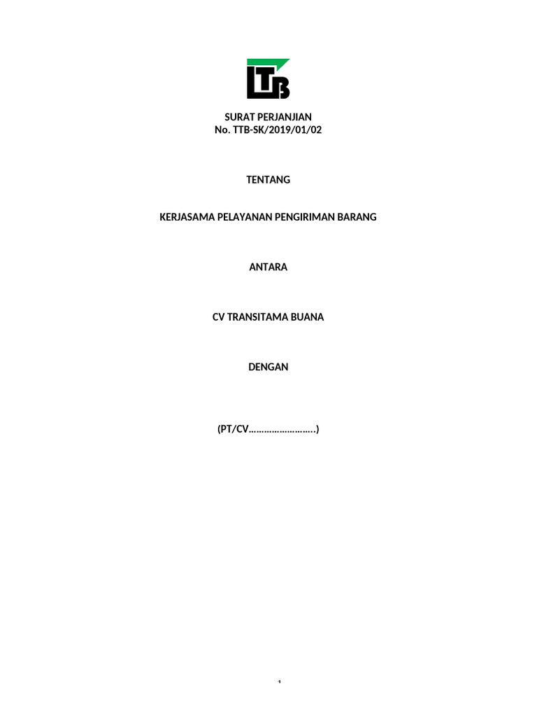 Draft Kontrak Mitra TTB | PDF