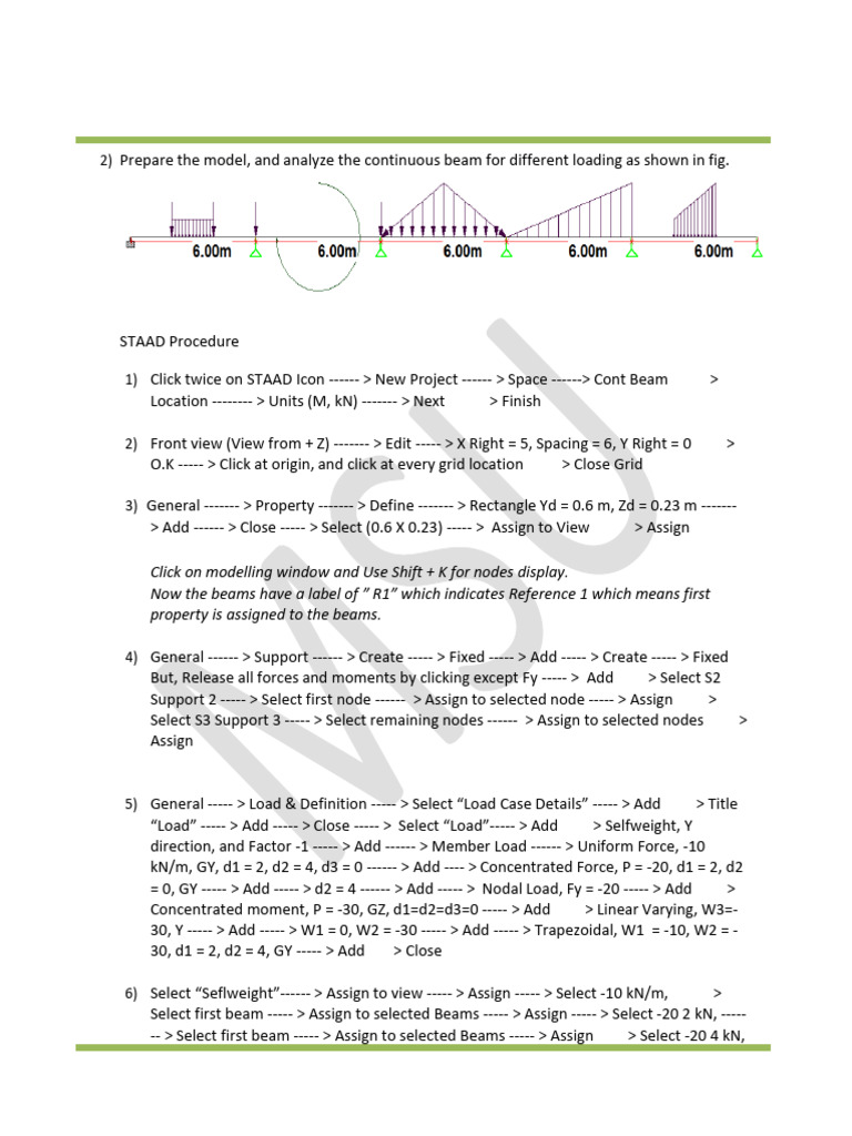 Continous Beam STAD | PDF | Structural Engineering | Mechanical Engineering