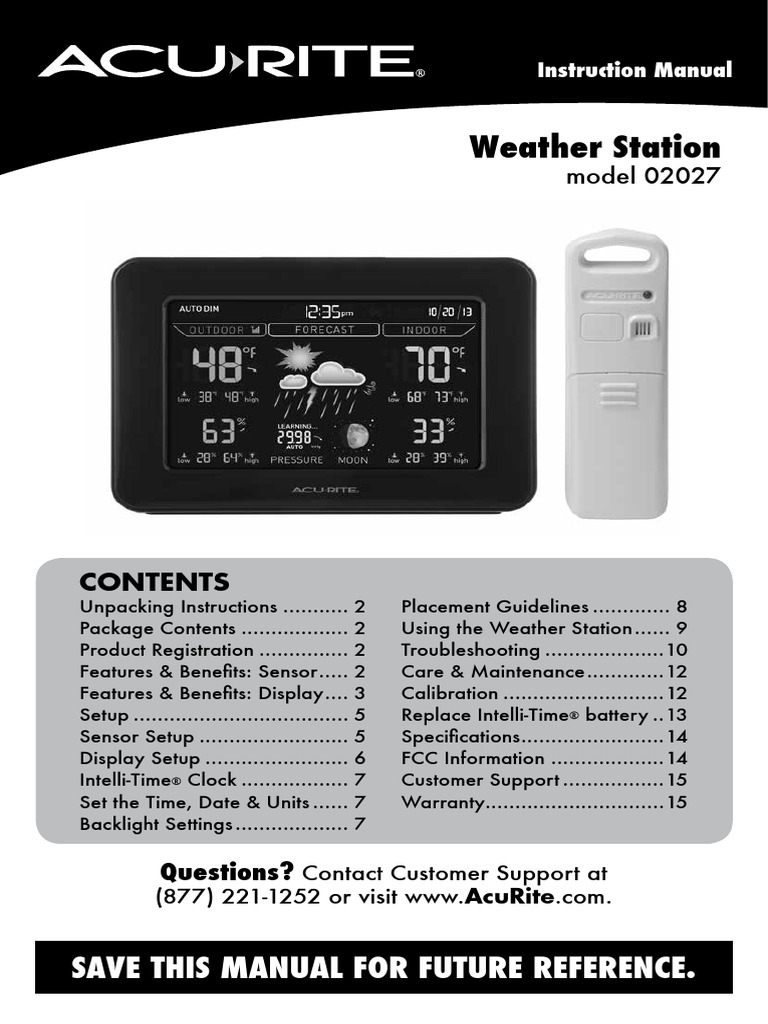 Accurite WX Station 02027 | PDF | Radio | Weather Forecasting