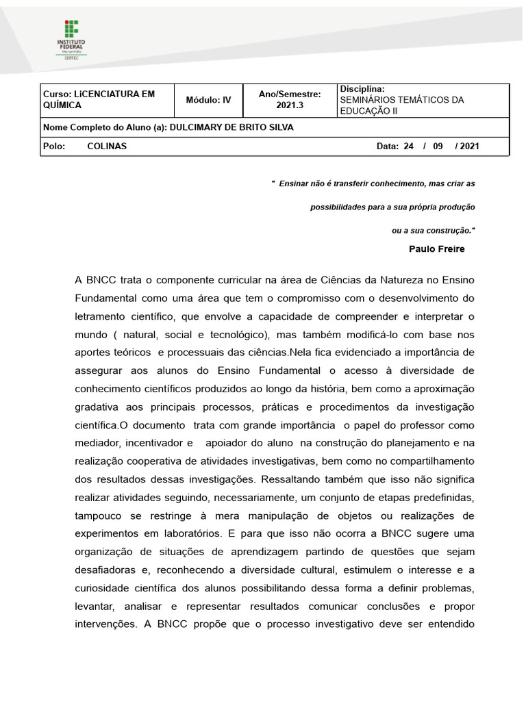 Modelo de texto dissertativo | PDF | Science | Conhecimento
