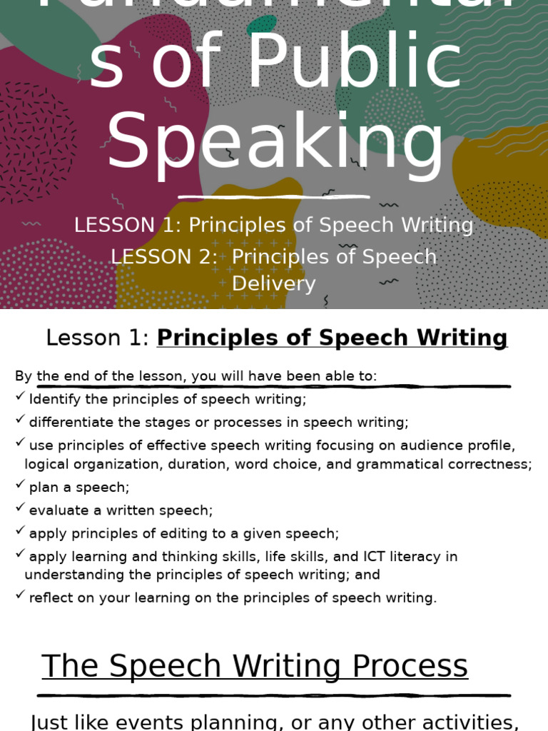 9.-PRINCIPLES-OF-SPEECH-WRITING | PDF | Speech | Information