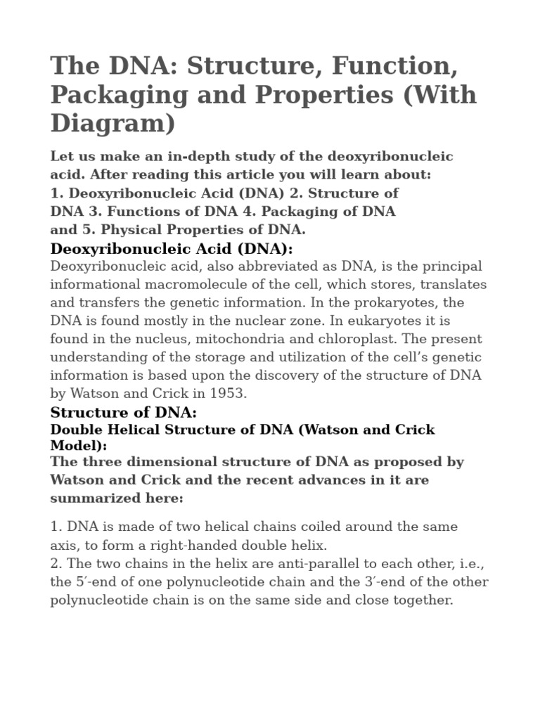 Structureofdna | PDF | Dna | Nucleic Acid Sequence