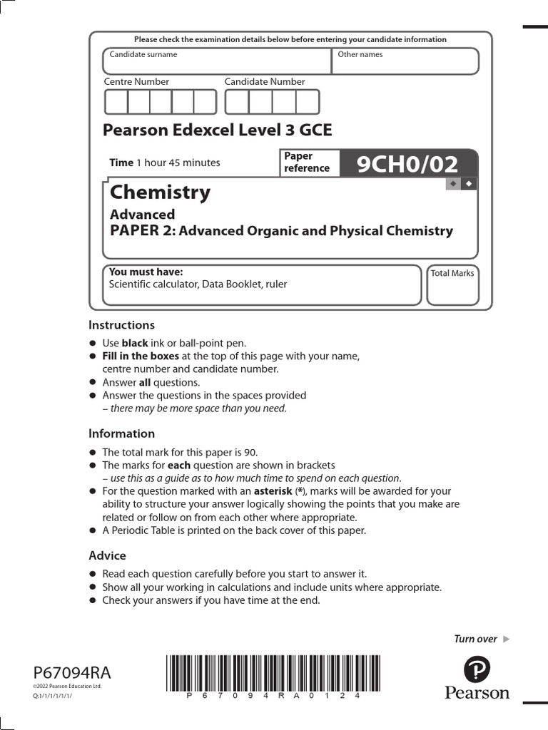 June 2022 Chemistry Paper 2 | PDF