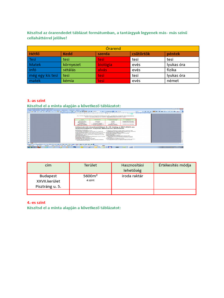 tablazat | PDF
