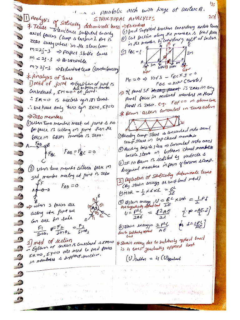 Structural Analysis Short Notes | PDF