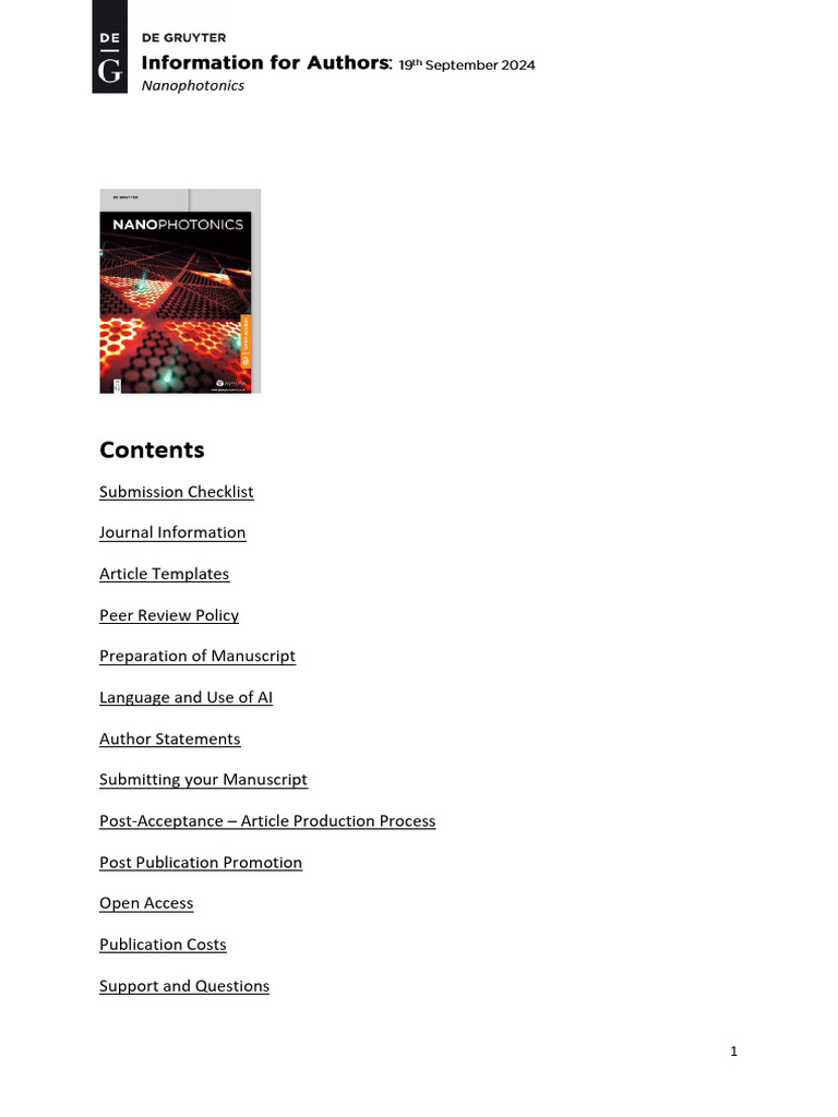 NANOPH Instructions For Authors | PDF | Institutional Review Board | Informed Consent