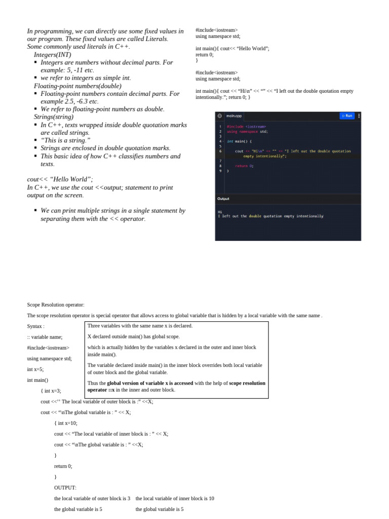 In programming | PDF | Integer (Computer Science) | Namespace In programming | PDF | Integer (Computer Science) | Namespace