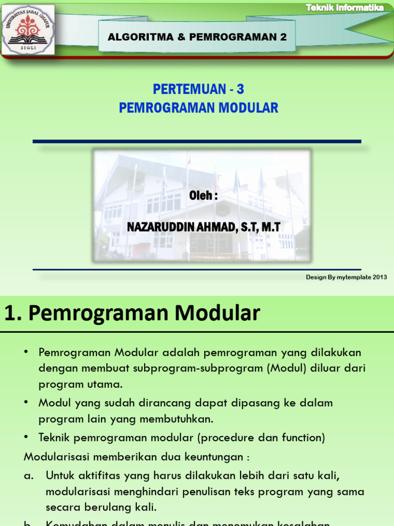 PERTEMUAN - 3 PEMROGRAMAN MODULAR | PDF