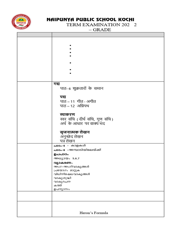 Grade - IX Post Midterm Portions 2024-25 | PDF