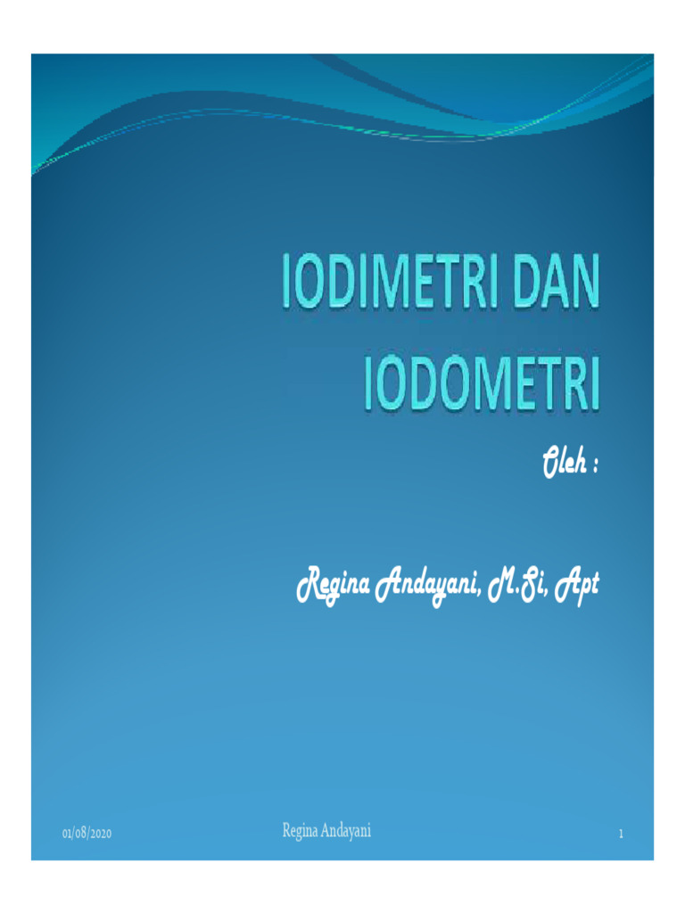 3. IODIMETRI DAN IODOMETRI | PDF