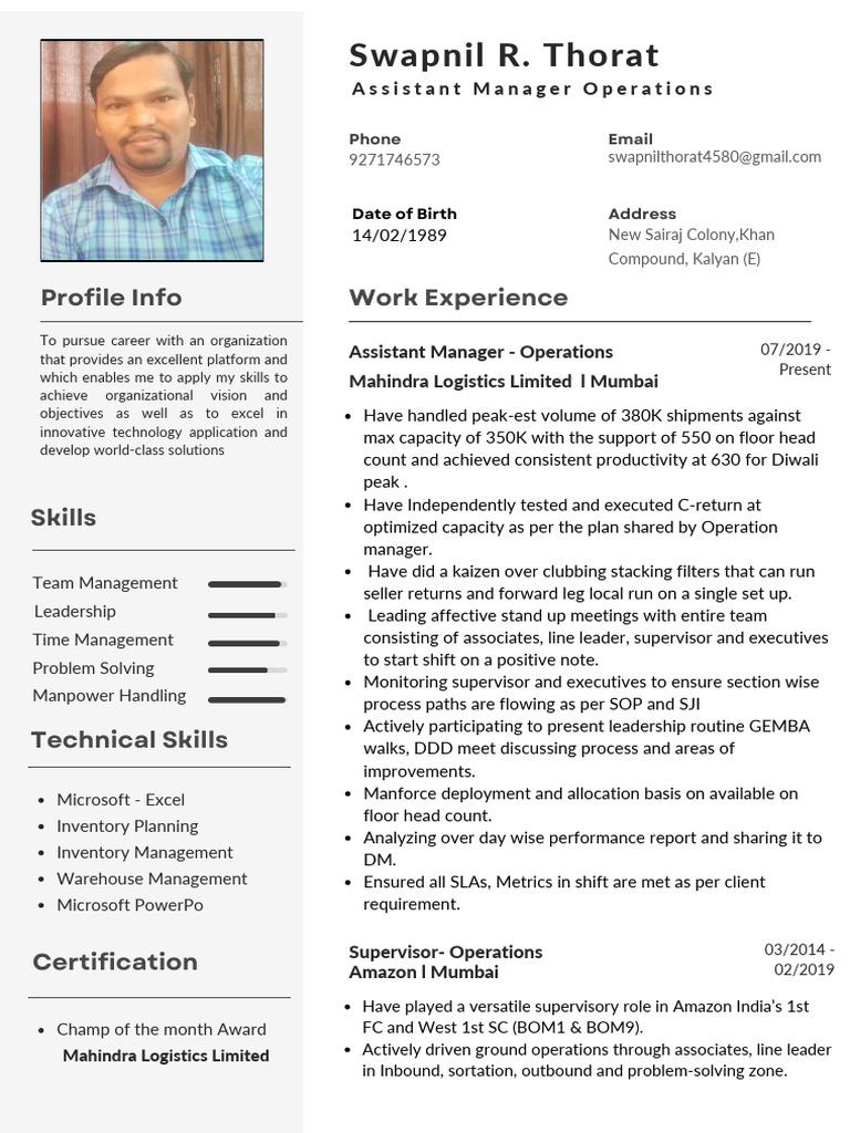 Swapnil Resume 2023 | PDF | Logistics | Business