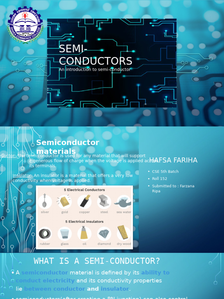 Semi-Conductors - PPTX 2.3.22 | PDF | Semiconductors | Applied And ...