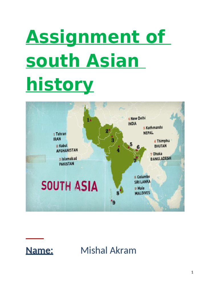 Assignment of South Asian History | PDF