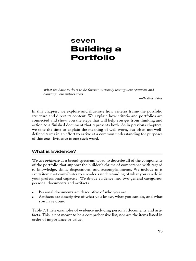 Developing Your Portfolio | PDF | Preschool | Child Care