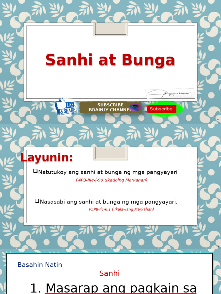 Sanhi at Bunga (Grade III, IV, VI) | PDF