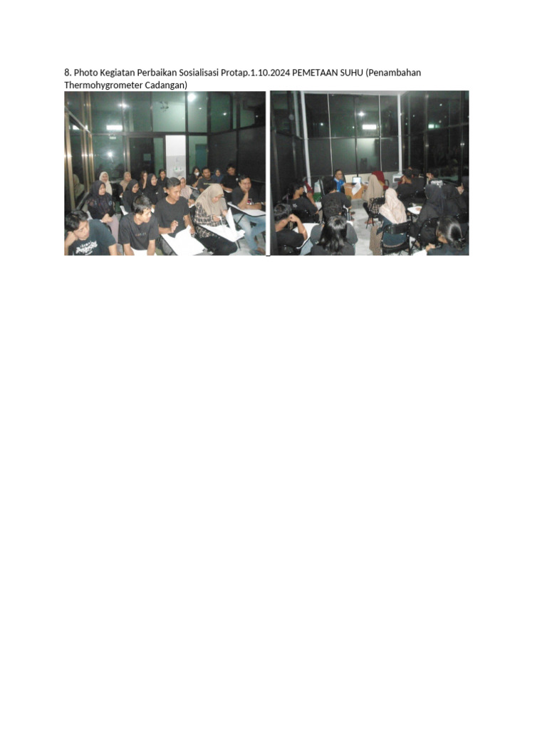 Photo Kegiatan Perbaikan Sosialisasi Protap.1.10.2024 PEMETAAN SUHU ...