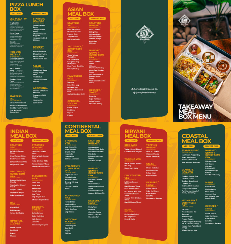 Take Away Meal Box Menu 4 Fold V1.1 | PDF | Pesto | Pizza
