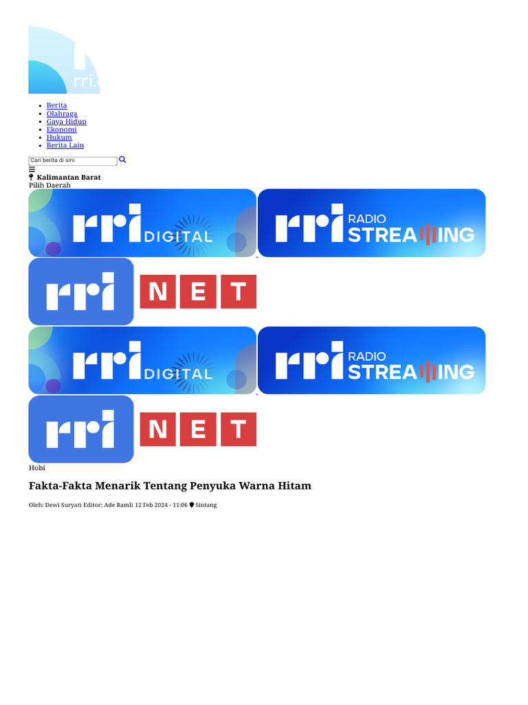 RRI.co.id - Fakta-Fakta Menarik Tentang Penyuka Warna Hitam | PDF