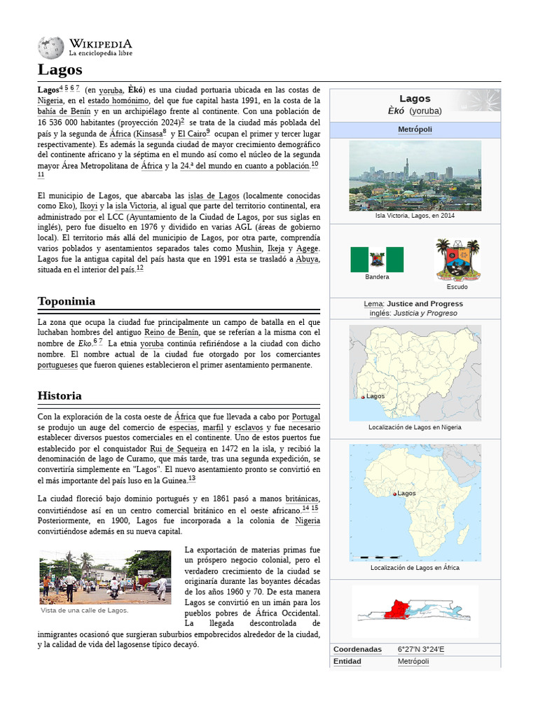 Lagos: Ciudad Portuaria de Nigeria | PDF