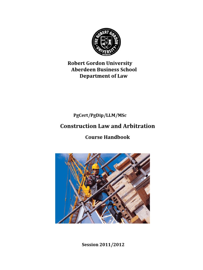 LLM Construction Law Arbitration Adjudication Handbook 2011-12 | PDF ...